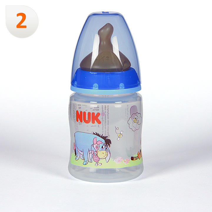 Nuk Biberón Winnie de Pooh Boca Ancha Tetina Anatómica Látex T1M 0-6 ...