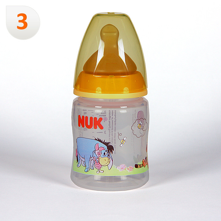 Nuk Biberón Winnie de Pooh Boca Ancha Tetina Anatómica Látex T1M 0-6 ...