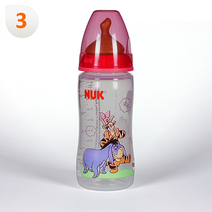 Nuk Biberón Winnie de Pooh Boca Ancha Tetina Anatómica Látex T1M 0-6 ...