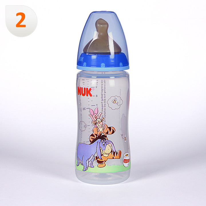 Nuk Biberón Winnie de Pooh Boca Ancha Tetina Anatómica Látex T1M 0-6 ...