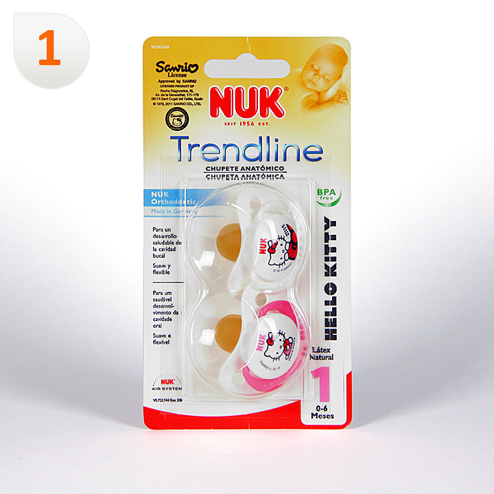 Nuk Chupete Látex Hello Kitty T1 2 unidades | Farmacia Jiménez
