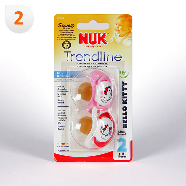 Nuk Chupete Látex Hello Kitty T2 2 unidades | Farmacia Jiménez