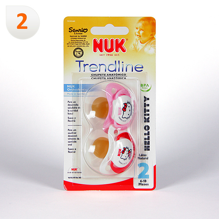 Nuk Chupete Látex Hello Kitty T2 2 unidades | Farmacia Jiménez