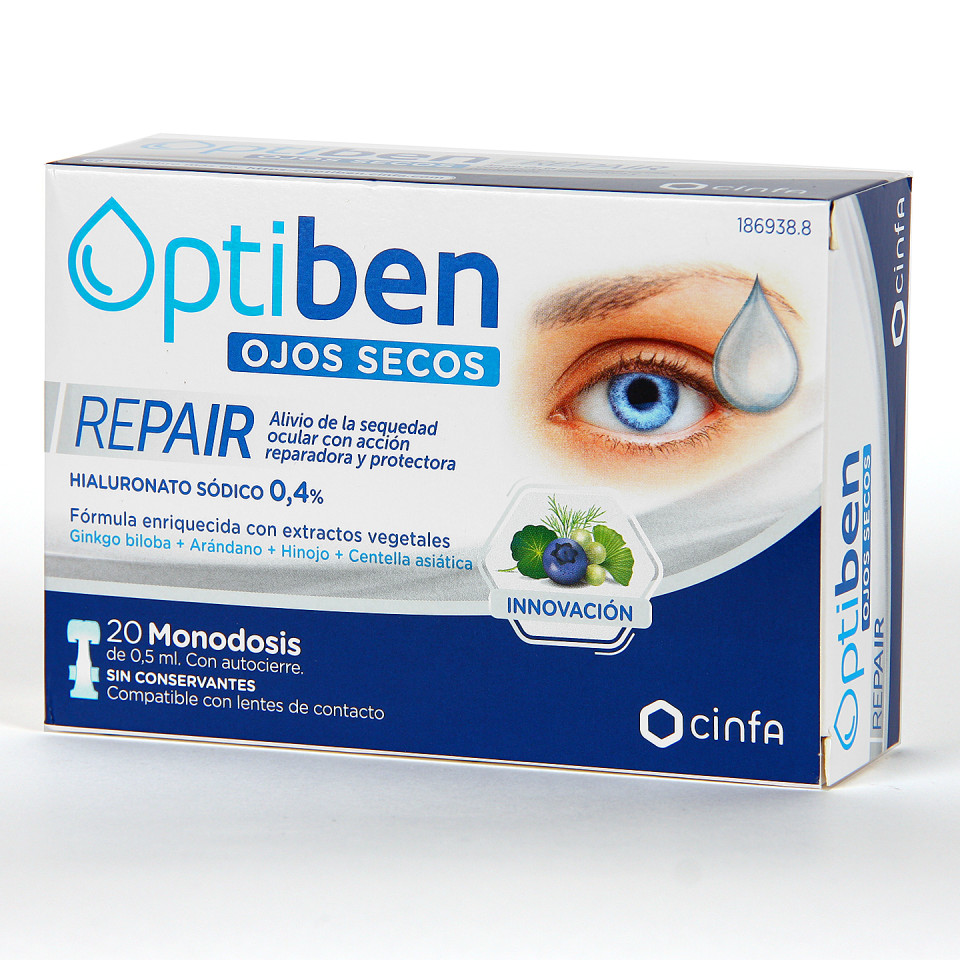 Optiben Ojos Secos Repair 20 monodosis | Farmacia Jiménez