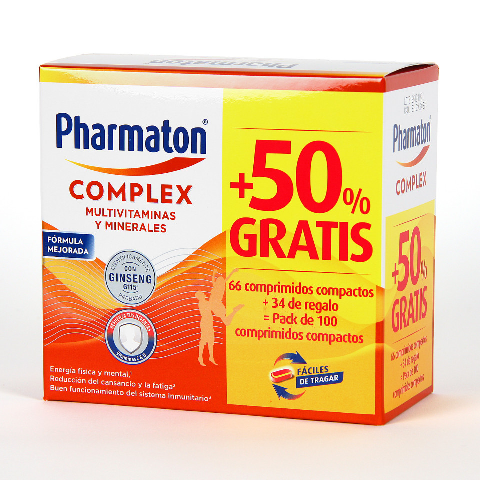 Pharmaton Complex 66+34 Comprimidos Pack Ahorro | Farmacia Jiménez