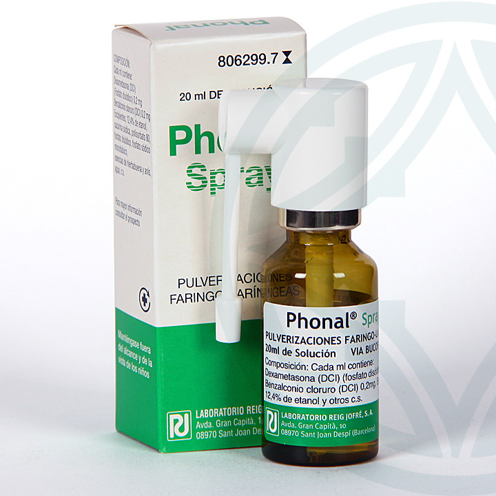Phonal spray aerosol tópico 20 ml | Benzalconio y Benzocaína | Farmacia ...