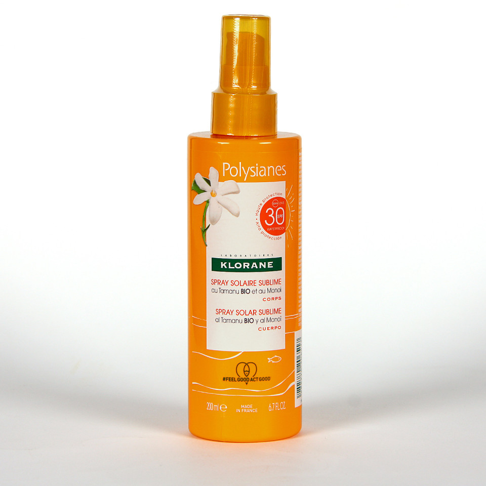 Polysianes Klorane Spray Solar Sublime SPF30 200 ml | Farmacia Jiménez