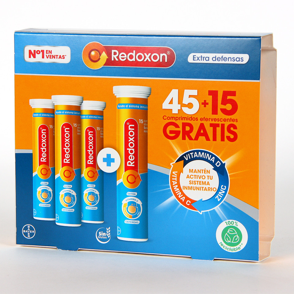 Redoxon Extra Defensas PACK 45+15 comprimidos efervescentes | Farmacia ...
