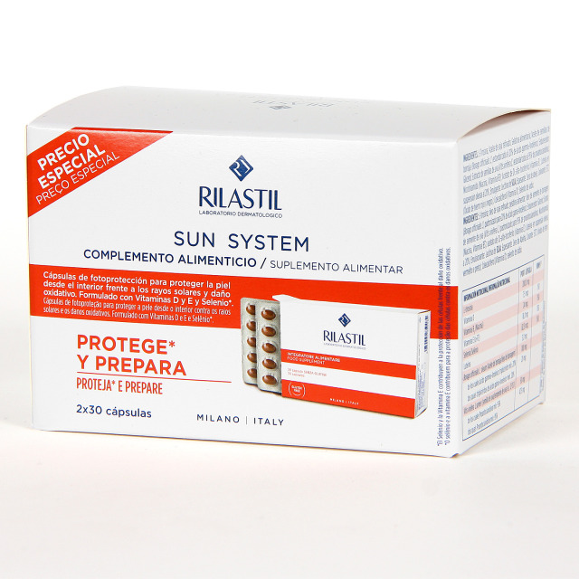 Rilastil Sun System Oral 60 cápsulas Pack Duplo | Farmacia Jiménez