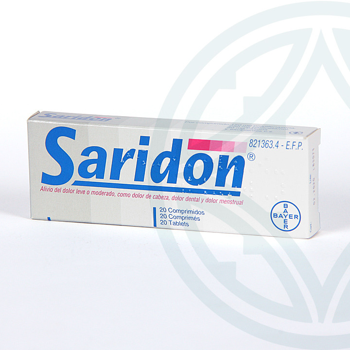 Saridon 20 comprimidos | Analgésico | Farmacia Jiménez