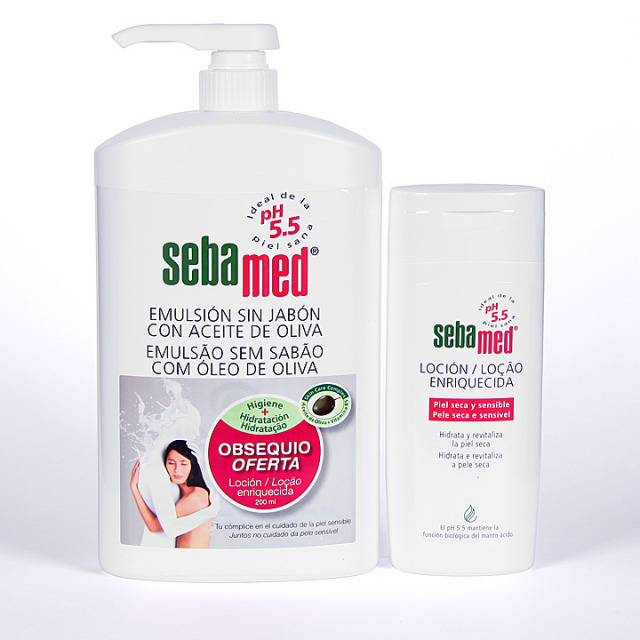 Sebamed Emulsión Sin Jabón con aceite de oliva Pack Loción de regalo ...