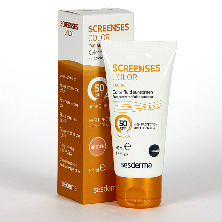 Sesderma Screenses Fotoprotector Fluido Con Color SPF 50 Brown ...