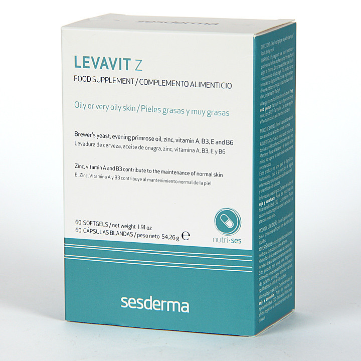 Sesderma Levavit Z 60 cápsulas | Tratamiento Acné | Farmacia Jiménez