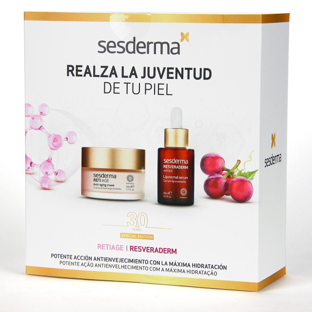 Sesderma Reti Age Crema 50 ml + Resveraderm Sérum liposomado 30 ml Pack ...