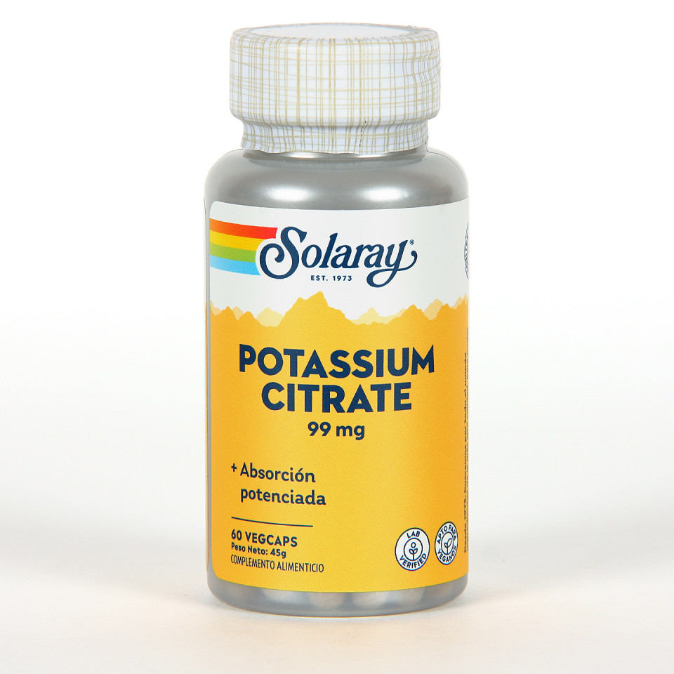 Solaray Citrato de Potasio 99mg 60 cápsulas | Farmacia Jiménez