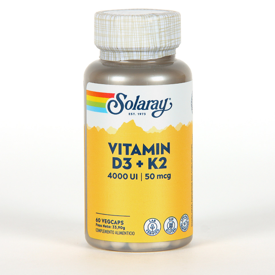 Solaray Vitamina D3 + K2 60 cápsulas | Farmacia Jiménez