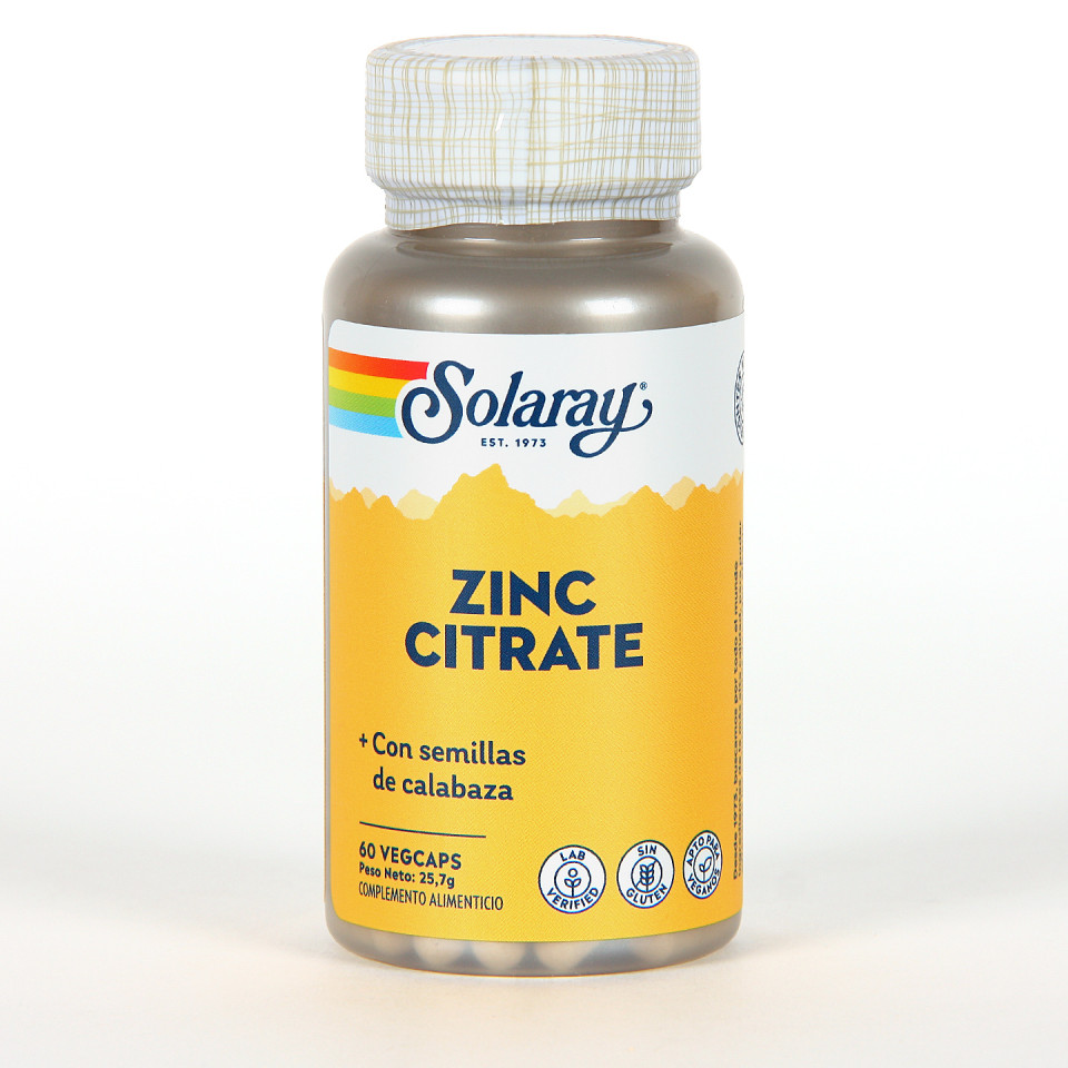 Solaray Zinc + Semilla calabaza 60 cápsulas | Farmacia Jiménez