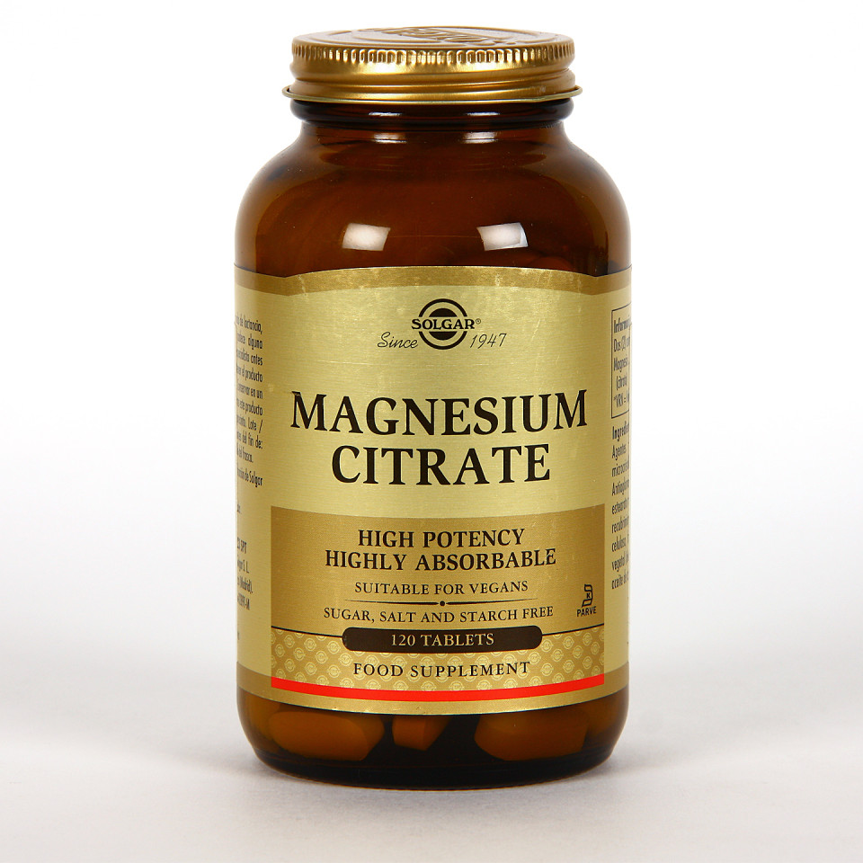 Solgar Citrato de Magnesio 120 comprimidos | Farmacia Jiménez