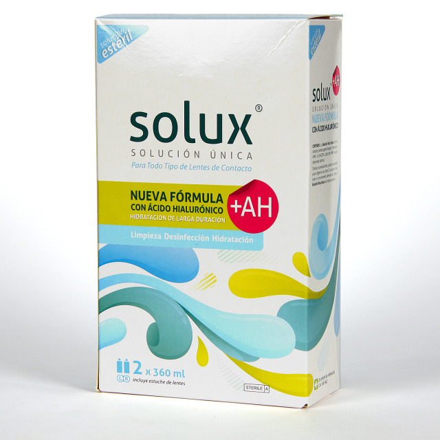 Solux +AH Solución Única Lentillas Pack Duplo 2x360 ml | Farmacia Jiménez