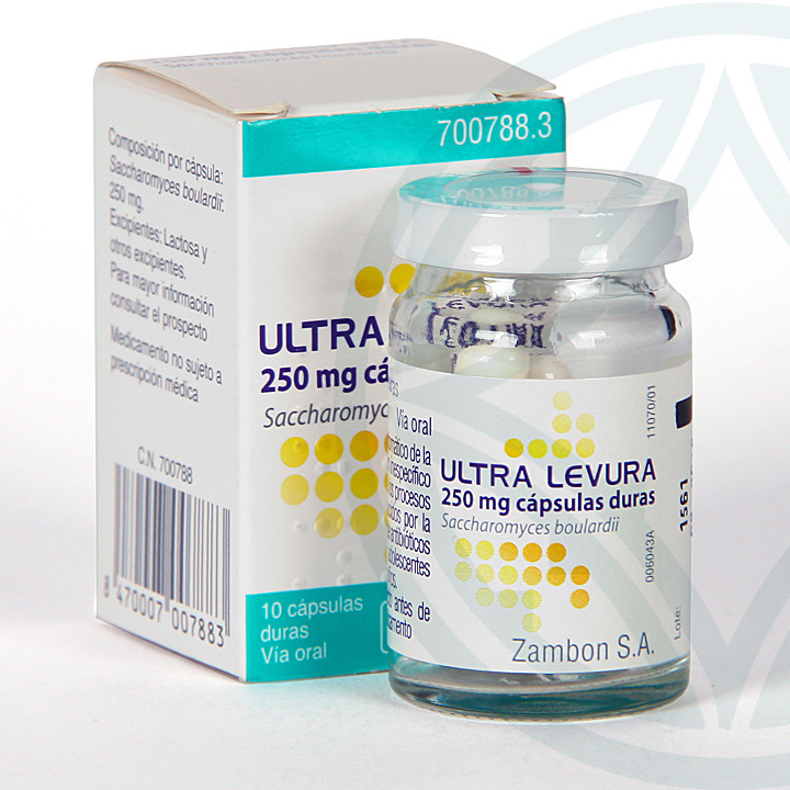 Ultra-Levura 250 mg 10 cápsulas | Diarrea por antibióticos | Farmacia ...