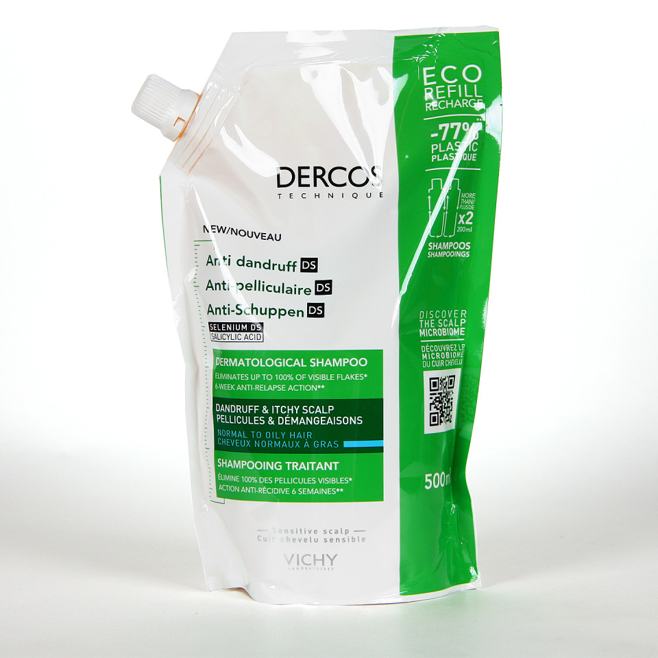 Vichy Dercos Champú Anticaspa Cabellos Grasos 500 ml | Farmacia Jiménez