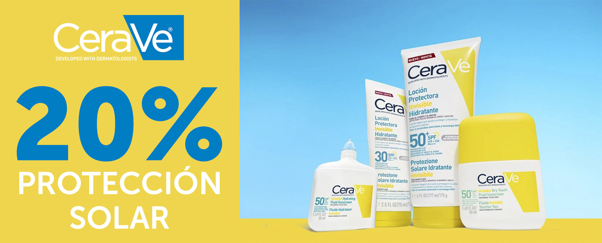 Oferta Cerave: 20% en toda su Protección Solar | Farmacia Jiménez